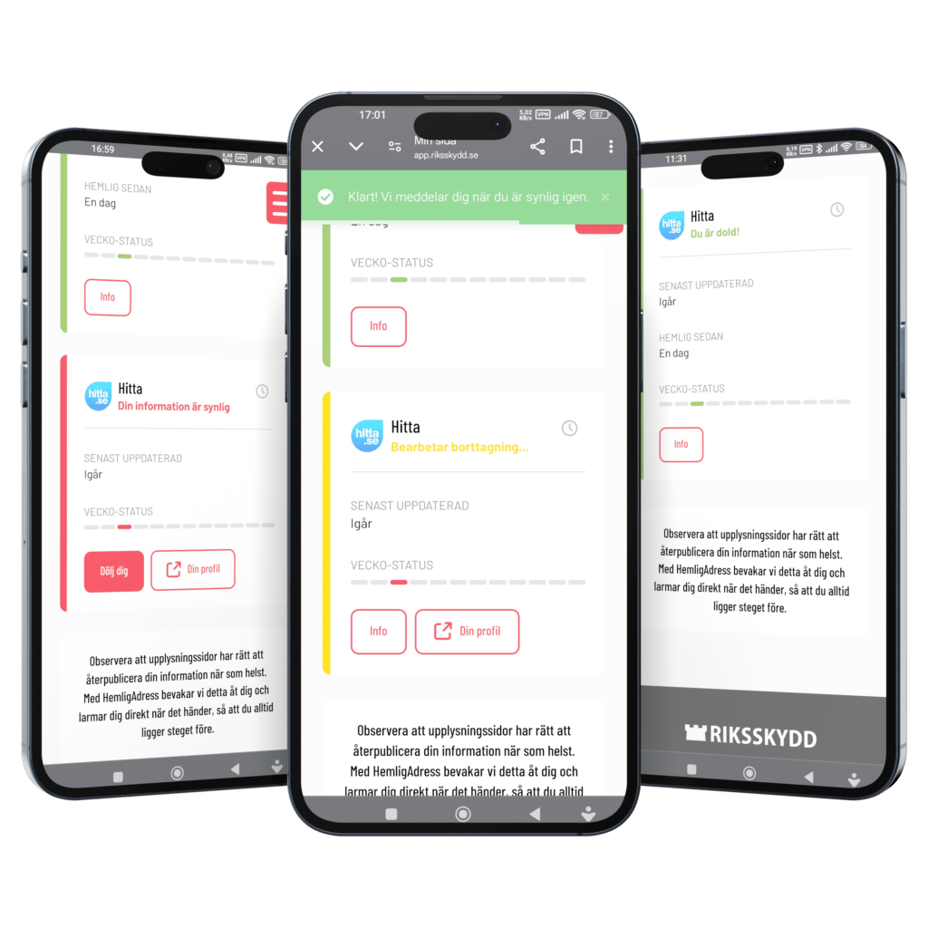 Ta bort mig från Hitta.se | Dölj personuppgifter - Riksskydd